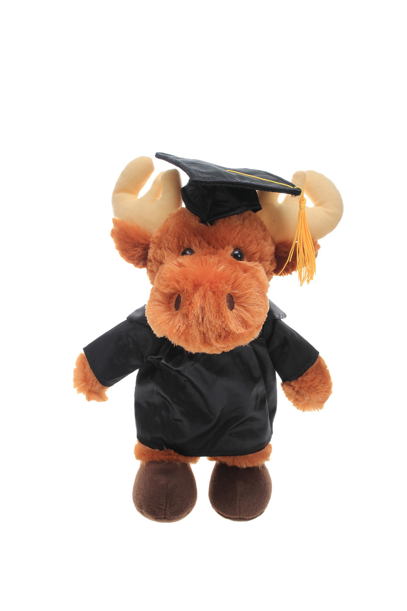 soft plush Moose with graduation cap &gown - GS-WA012 | Bear With Me