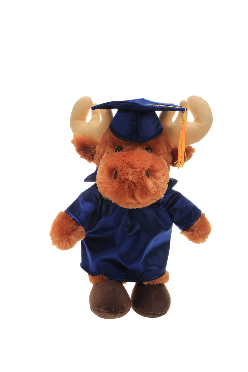 soft plush Moose with graduation cap &gown - GS-WA012 | Bear With Me