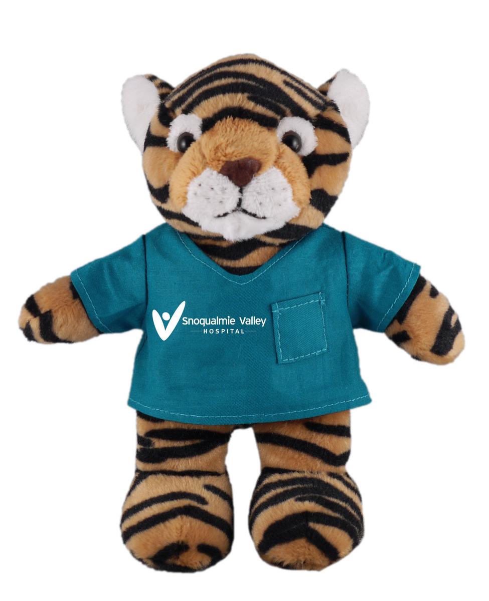 Soft Plush Stuffed Tiger in scrub shirt - SS-WA002 | Bear With Me