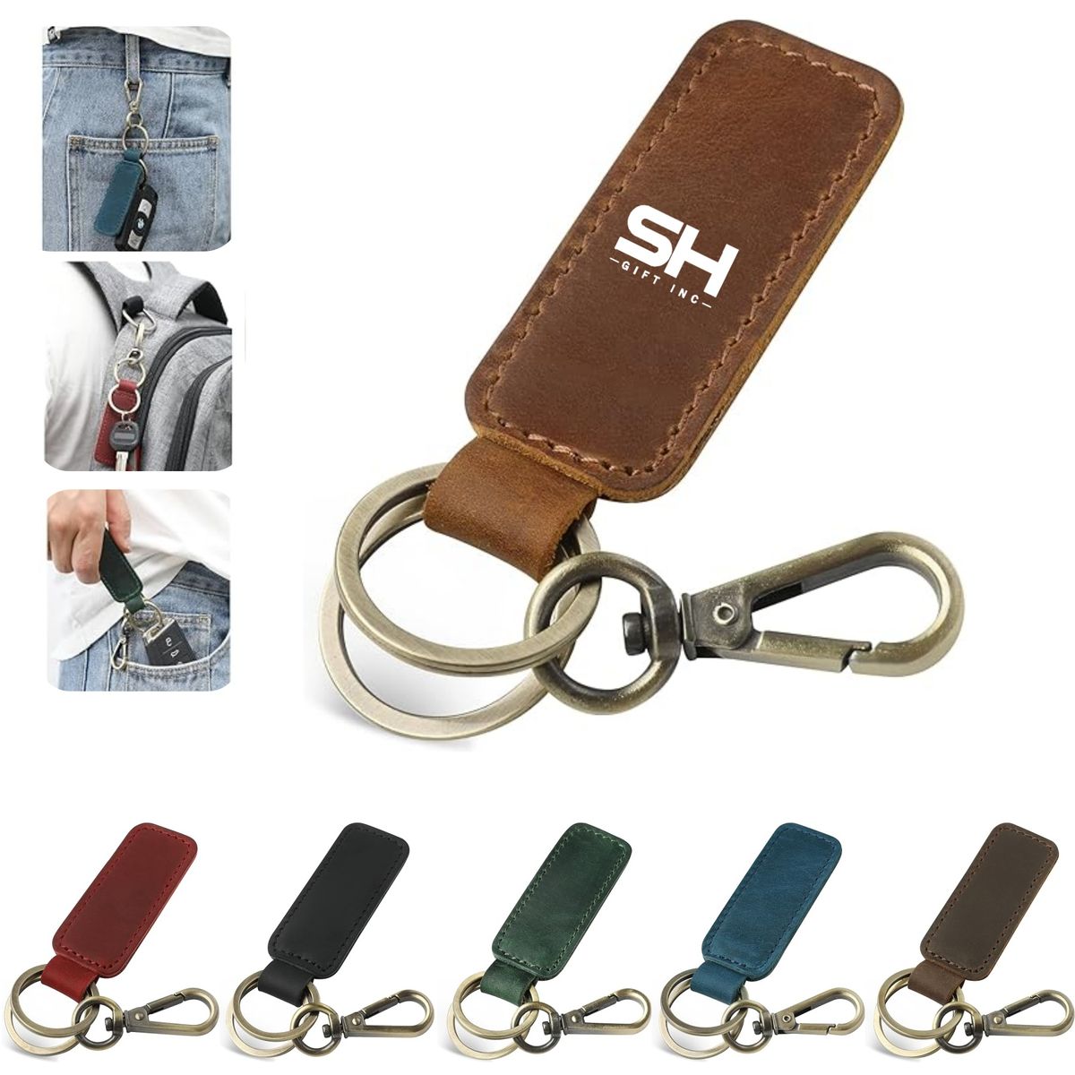 Genuine Leather Car Keychain - HY071 | BRAND MARKETING WORKS
