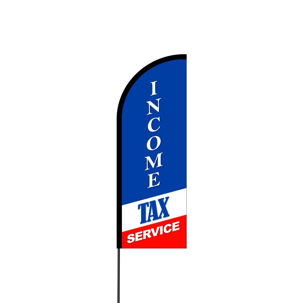 Income Tax Service 3 Flag Kit 14' Feet Feather Flag Sign feather ...