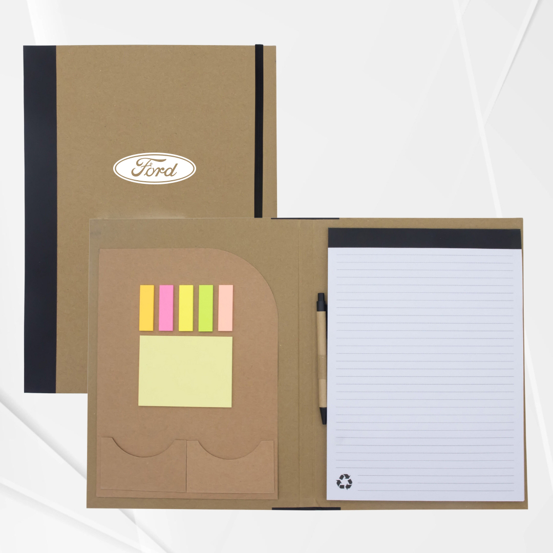 Recycled Padfolio with Pockets, Sticky Notes & Notepad - RPD-2006US ...