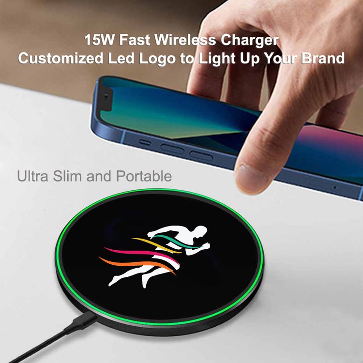 15W Fast Wireless Charger Natural Bamboo Light Up Logo - CH-WL01-OCEAN ...