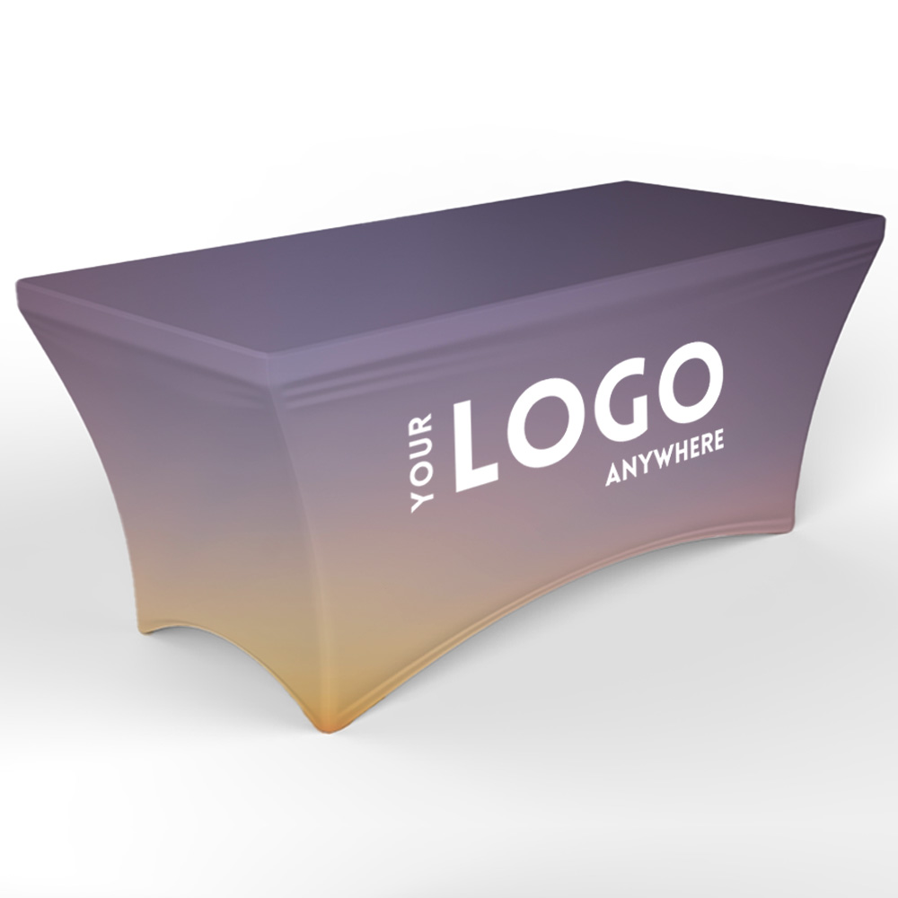6' Fitted, 4-Sided Contour Stretch All-Over Imprint Table Cover - 7536 ...