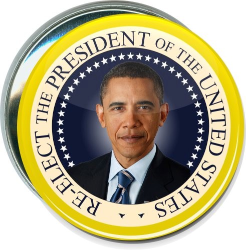 Obama, Re-elect the President, Political Button - PLBO369-PB30R ...