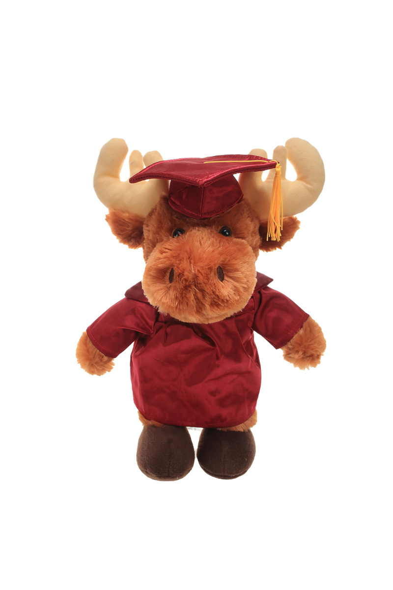 soft plush Moose with graduation cap &gown - GS-WA012 | Bear With Me