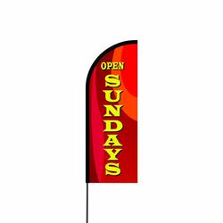 Open Sundays (Red) Flag Kit Hardware 14' Feet Feather Flag Sign Outdoor ...