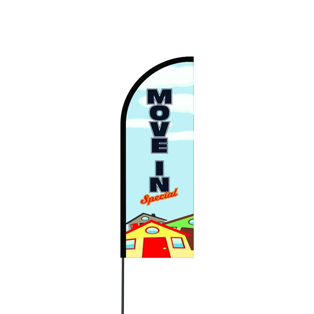 Move In Special Flag Kit 11' Feet Feather Flag Sign Outdoor Banner - 5T ...