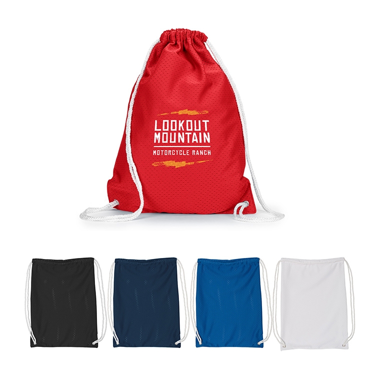 100% Polyester Jersey Mesh Drawstring Backpack - P031EBDB | brainchildusa