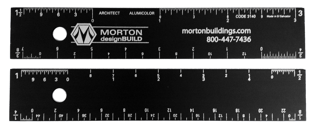 6" Architect Straight Edge Scale/Ruler - Aluminum - 3140 | Alumicolor