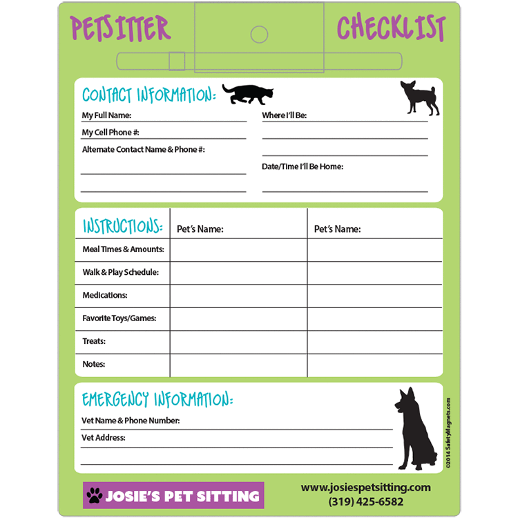 Pet Care Instructions Template