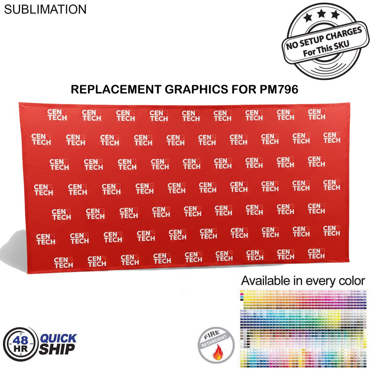 48Hr Quick Ship - Replacement Graphics for 15'w Straight Wall Tension ...