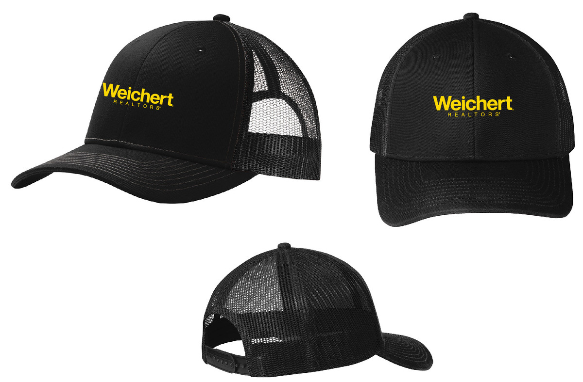 Black Mesh Back Trucker Hat - W223 | Weichert