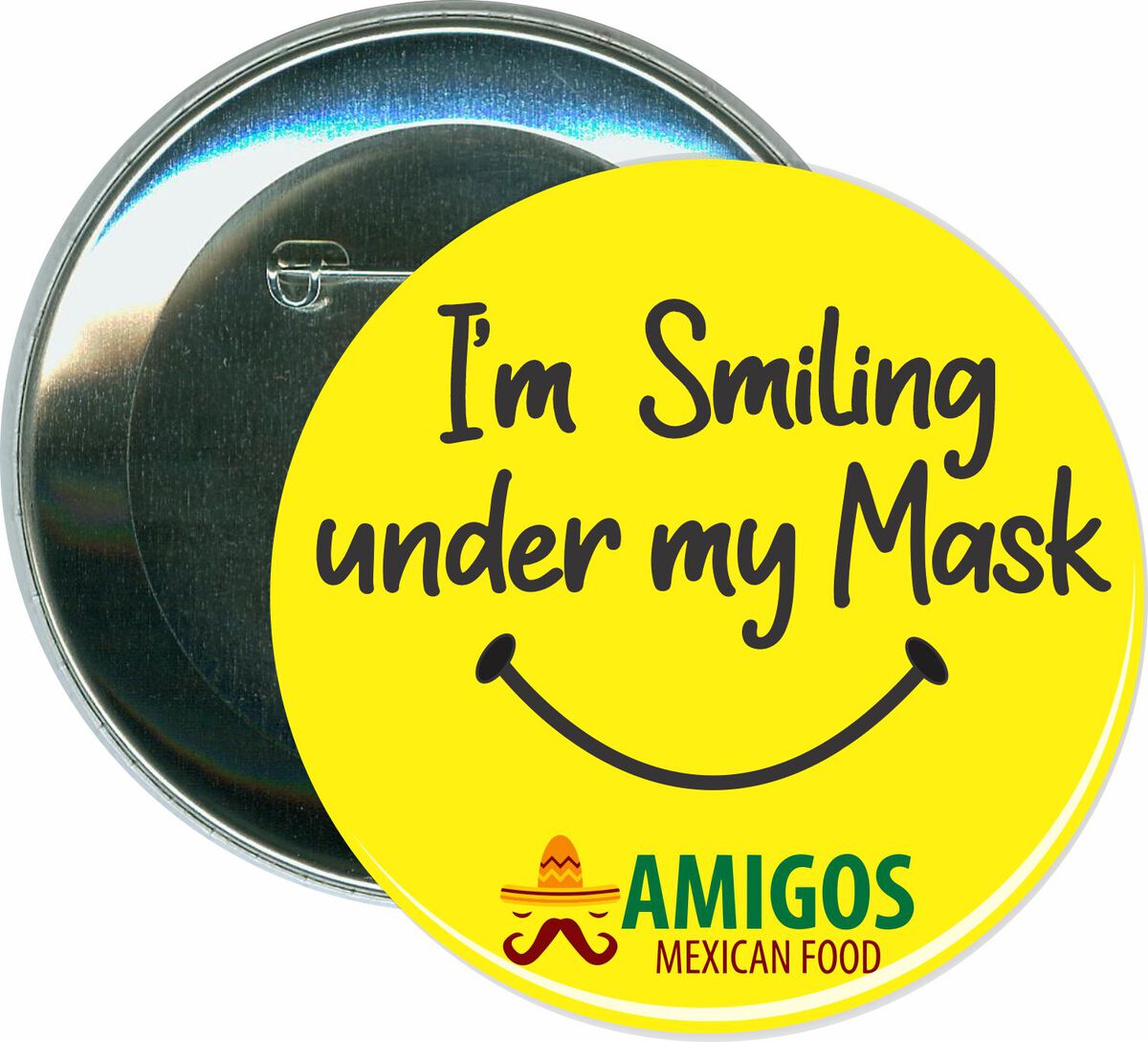 I'm Smiling Under My Mask, COVID-19, Coronavirus Button - EVCV011-PB30R ...