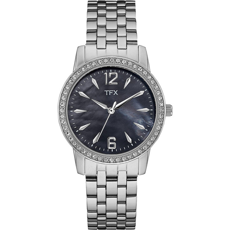 TFX by Bulova Women's Stainless Steel Bracelet with Black Mother of ...