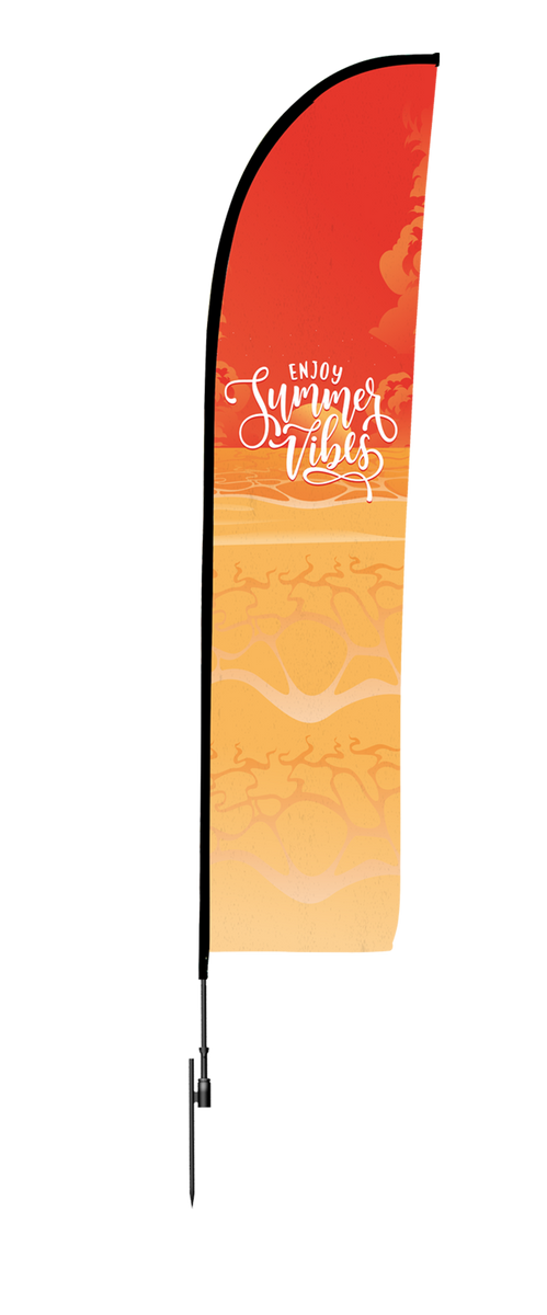 6ft Blade Shape Feather Flag Kit - 2 Side Imprint - FFB01152 | DMP