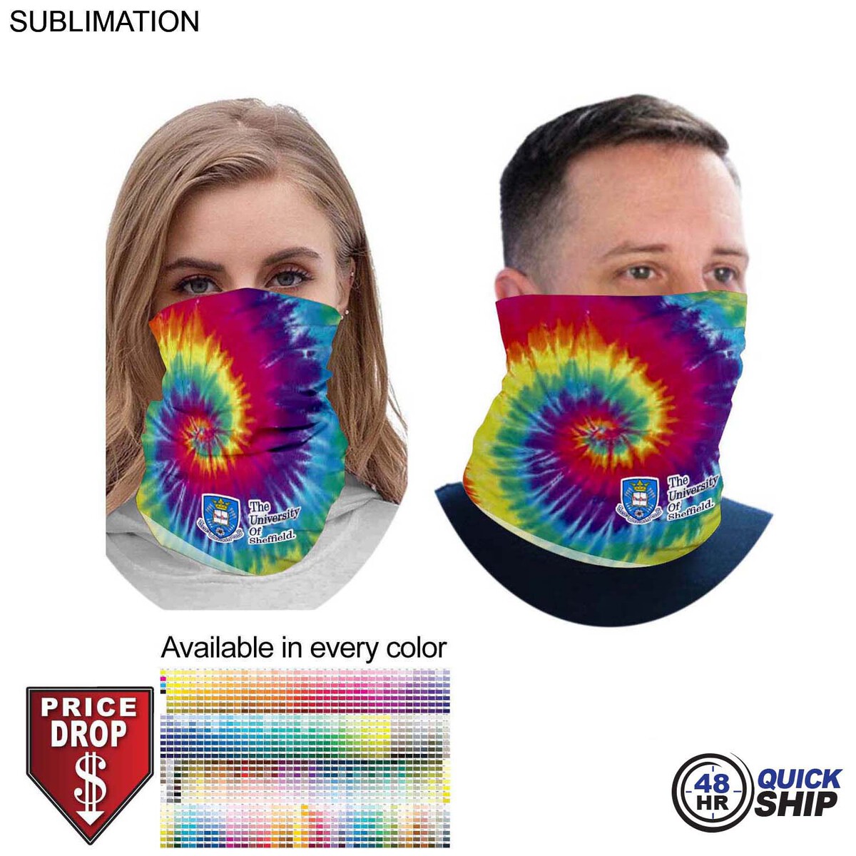 48 Hr Quick Ship - Sublimated BEST VALUE lightweight Seamless Neck ...