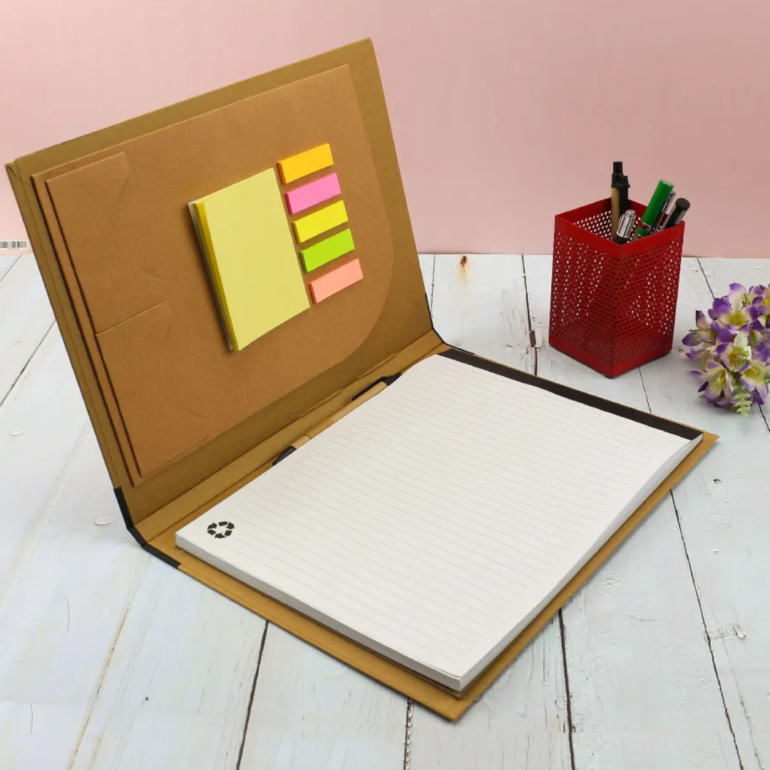 Recycled Padfolio with Pockets, Sticky Notes & Notepad - RPD-2006US ...