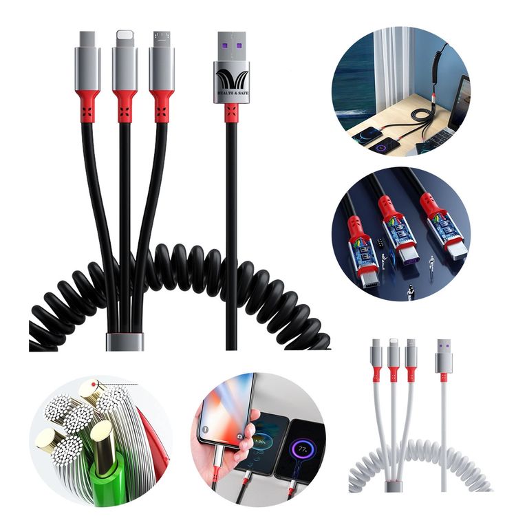 Retractable Multi 3 In 1 Fast Charging Cable - IPAD298D | MDM Branding ...