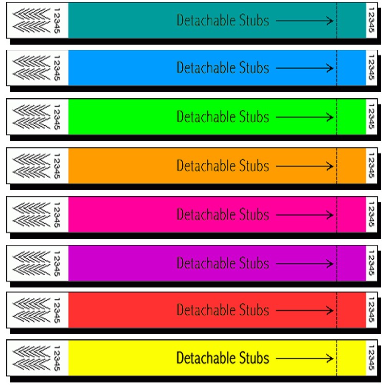 Stub 1" Tyvek Wristband - Neon Colors - WK911 | RFG Line