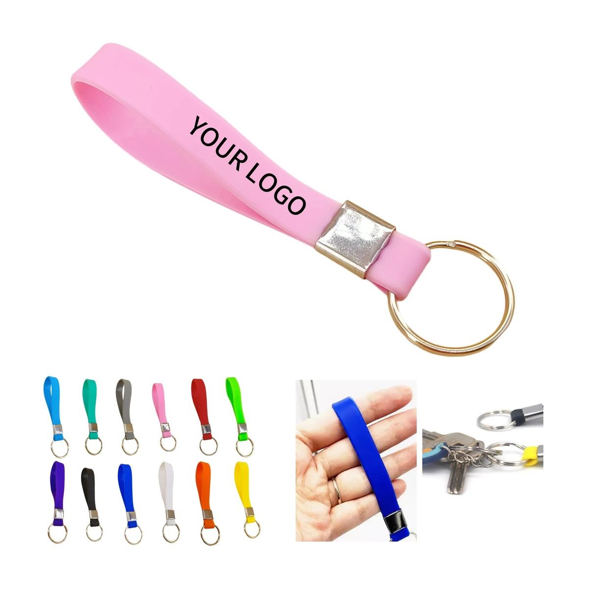 Silicone Wristband Keychain with Metal Crimp - FBTXCR08732 ...
