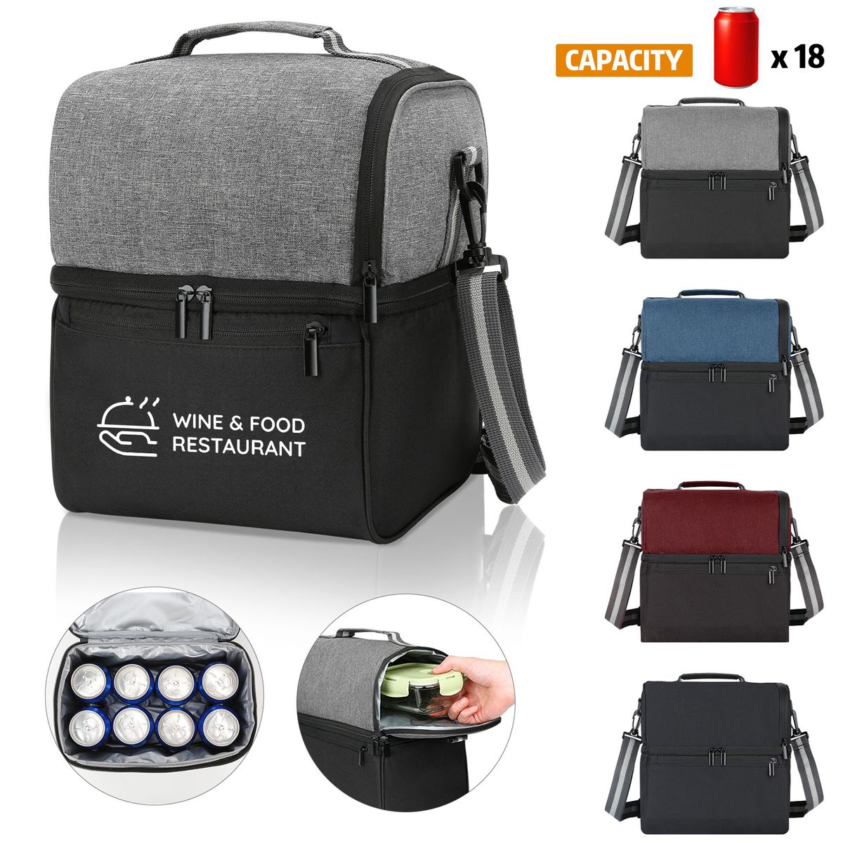 Insulated 18 Can Two Compartment Lunch Cooler Bag - 204479 | Maverick ...