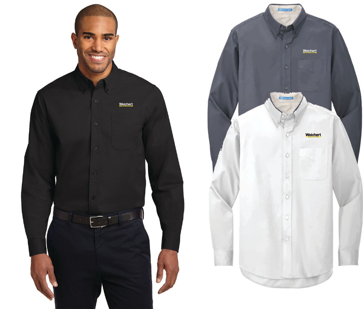 Mens Long Sleeve Button Down Easy Care Shirt - W227 | Weichert