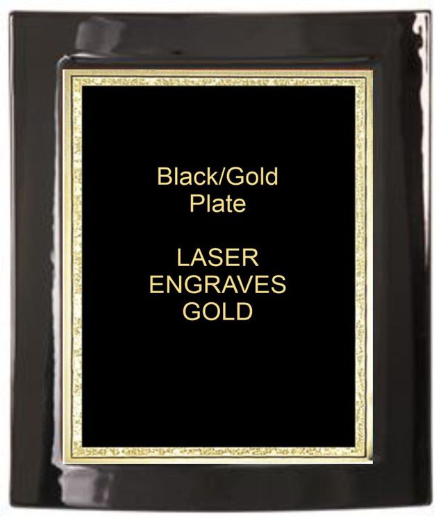 8-1/2" x 10" Black Piano Finish Eclipse Plaque with a Black Florentine Plate - PEC2810PP170-BK ...