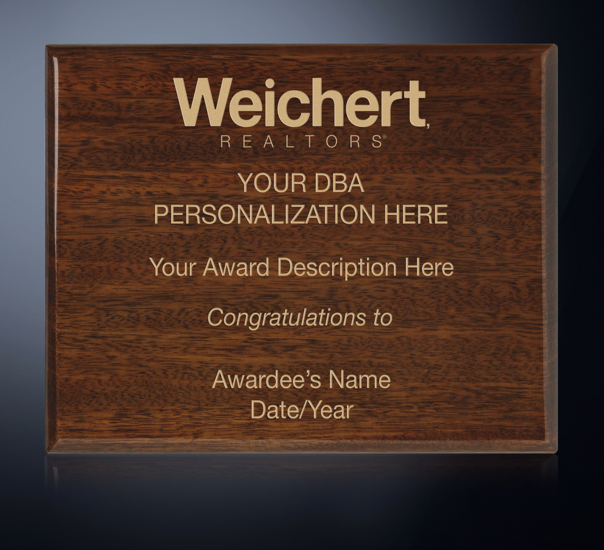 Aberdeen Walnut Laser Plaque - 3 Sizes - W314 | Weichert