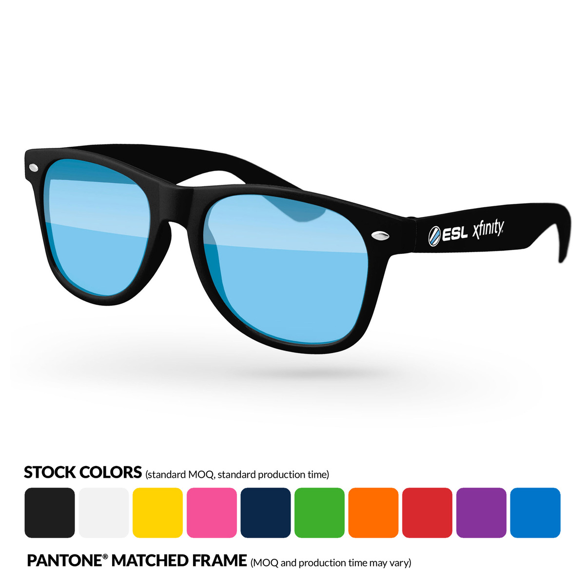 Retro Tinted Glasses w/ 1 Color Temple Imprint - RT010 | Bold Promo