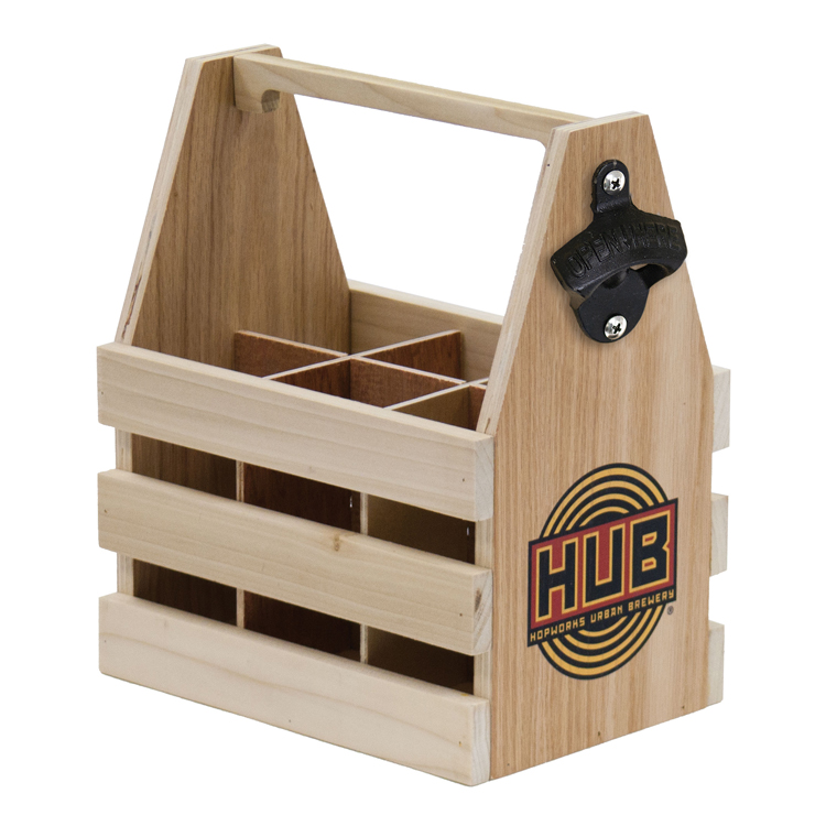Six-Pack Crate with Bottle Opener - BPWCRT06 | Blouin Displays
