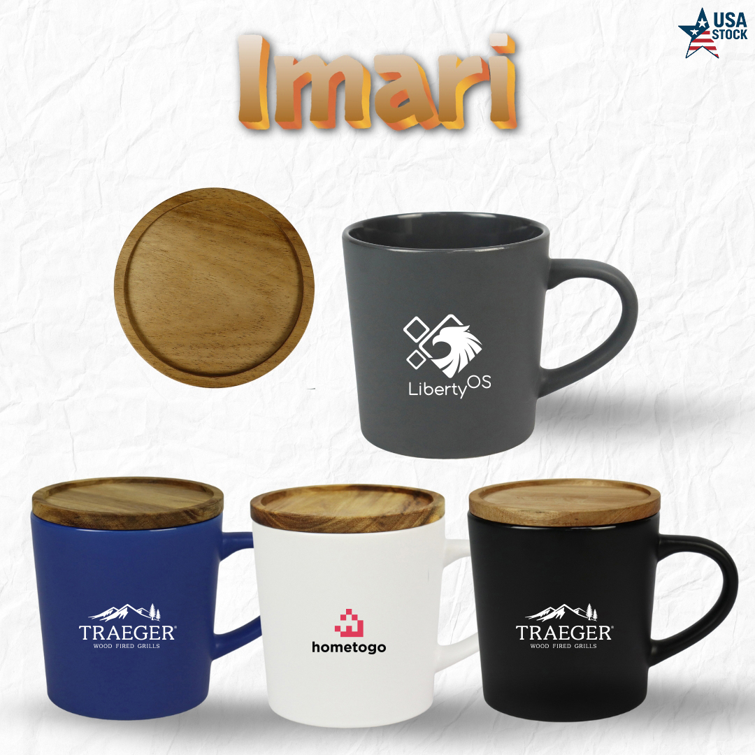 Imari Ceramic Mug with Dual-Function Lid/Coaster - MG-567US | Global Promo
