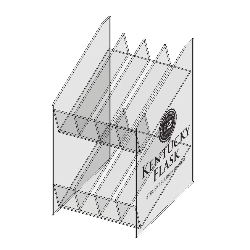 2 Tier Acrylic Beverage Display - 4 Rows - ABR032T4 | Blouin Displays