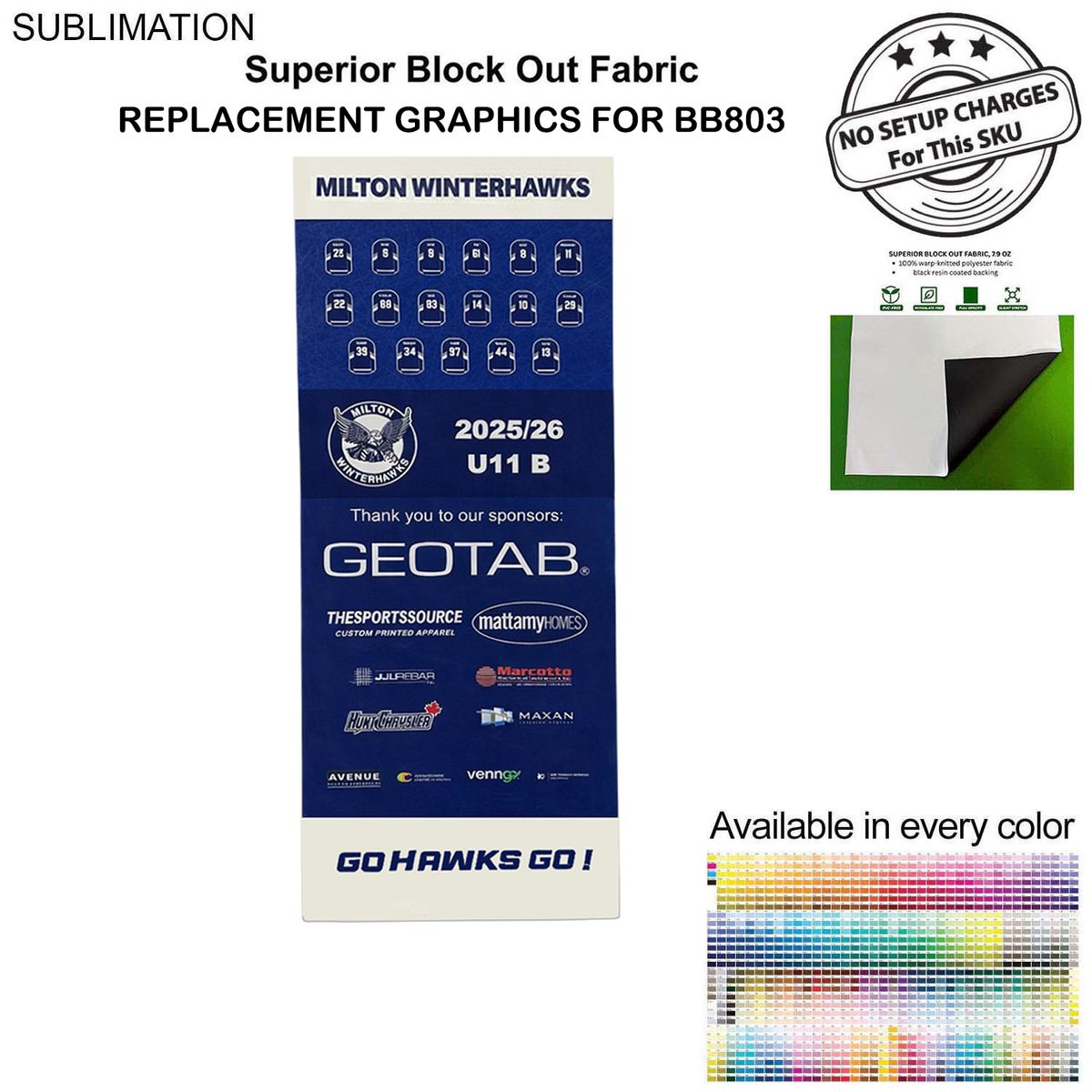 Replacement Graphics One sided for Frontlit SEG Fabric Banner, 40" x 96 ...