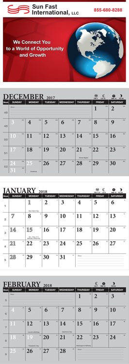 Three-Month-View Calendars | Product Catalog | American Calendar