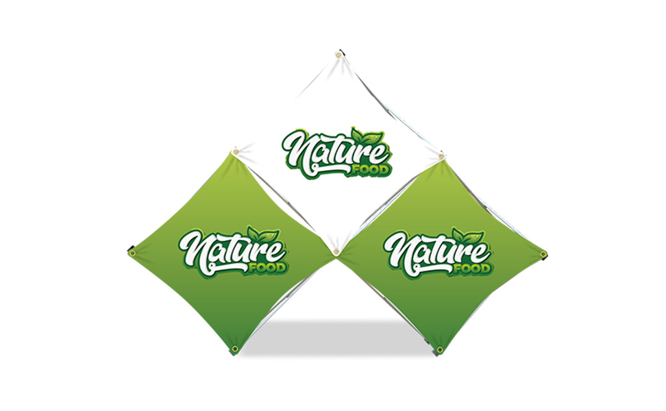 3 Quad Pyramid Table-Top Grid Banner - TTG3600 | DMP