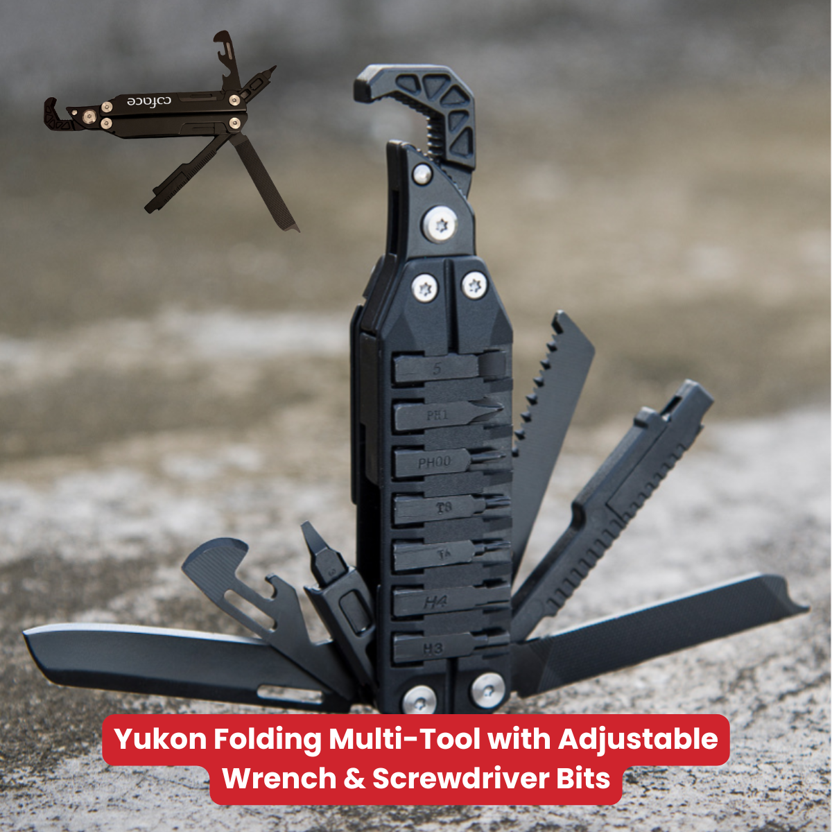 Yukon 16 Folding Multi-Function Utility Tool with Adjustable Wrench ...