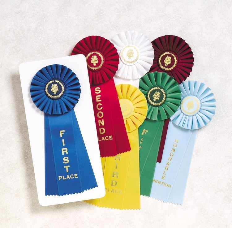 First Place Rosette Ribbon 4 1/2" x 11" - SR751 | All-Secure Graphics 2