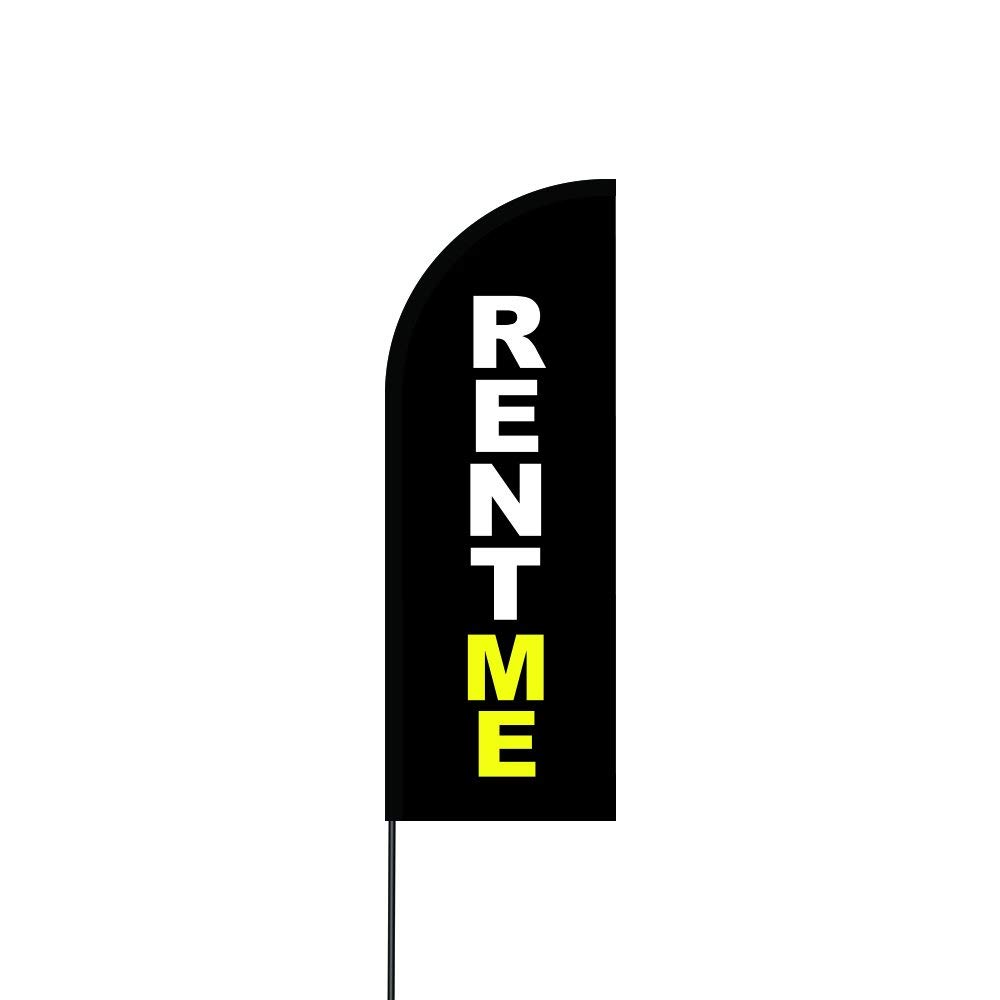 Rent Me Flag Kit Hardware 11' Feet Feather Flag Sign Outdoor Banner ...