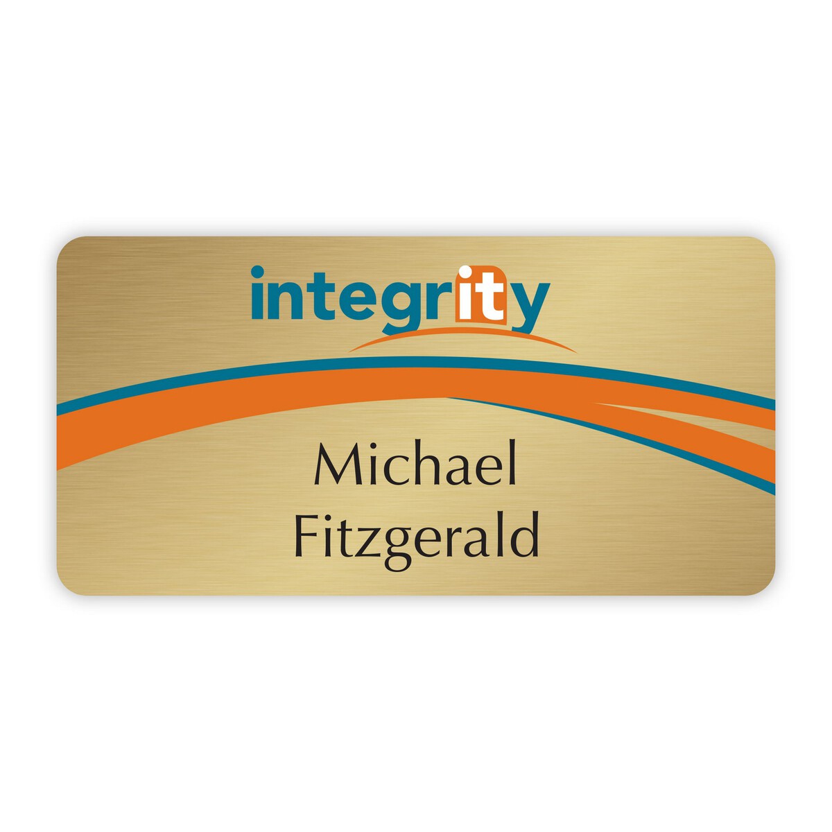 1" Wx3"L Aluminum Name Badge w/Full Color Imprint & Personalization ...