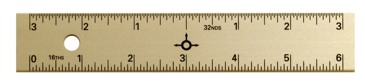 6" Straight Edge Aluminum Ruler with Center-Finding Back - 1589 ...
