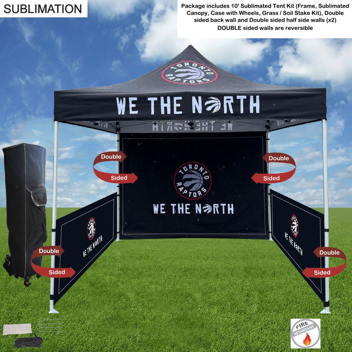Full Tent Package , 10' Sublimated Tent kit, DOUBLE sided backwall and ...
