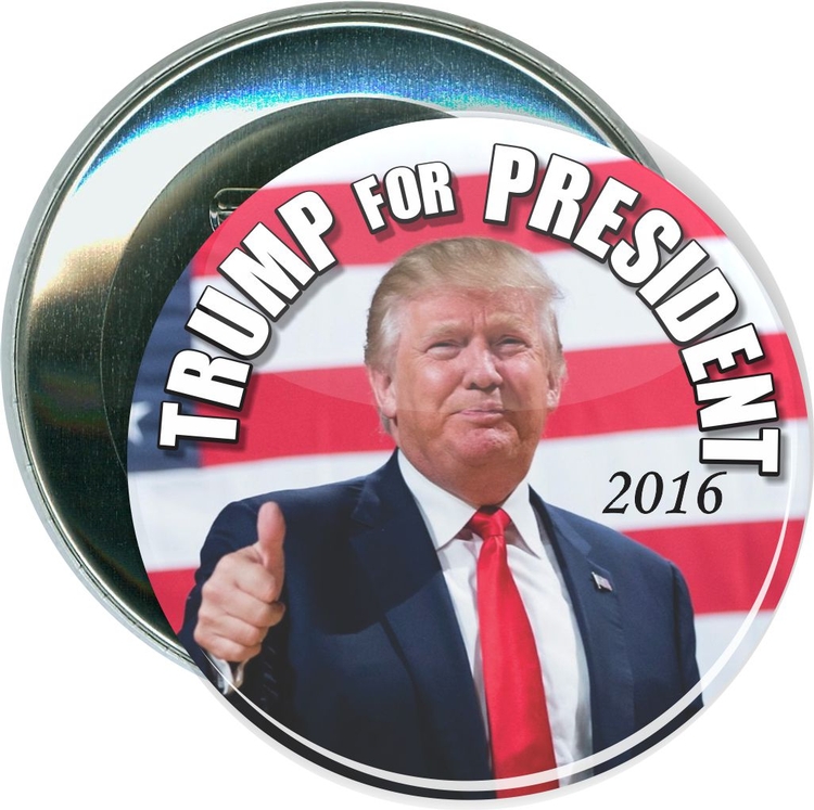 Trump,Thumb Up, Political Button - PLDT023-PB30R | ButtonStar.com