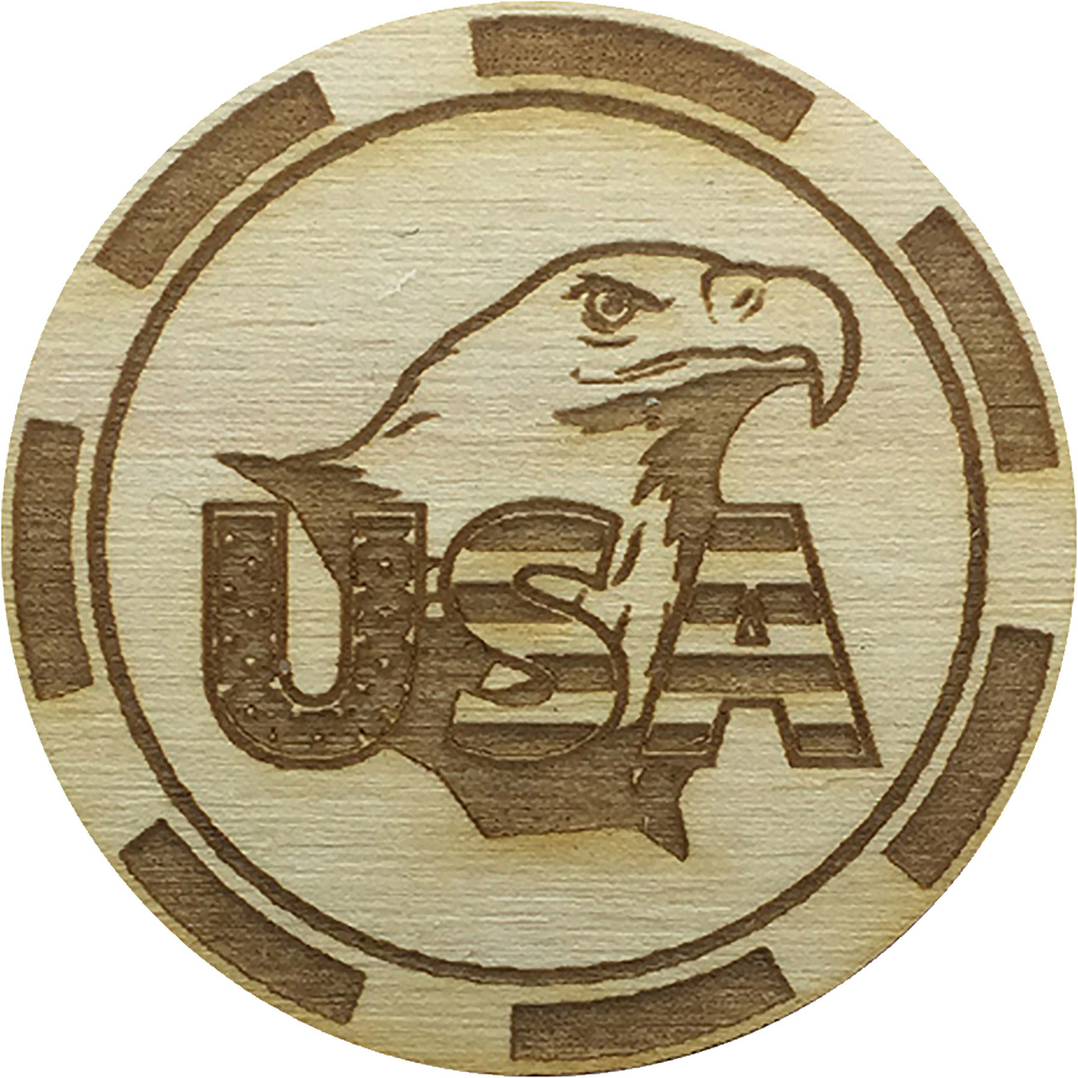Wood Poker Chips - 1 Side Imprint - WDPC | BCG Creations
